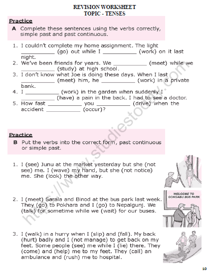 CBSE Class 6 English Tenses Worksheet CBSE Class 6 English Tenses Worksheet